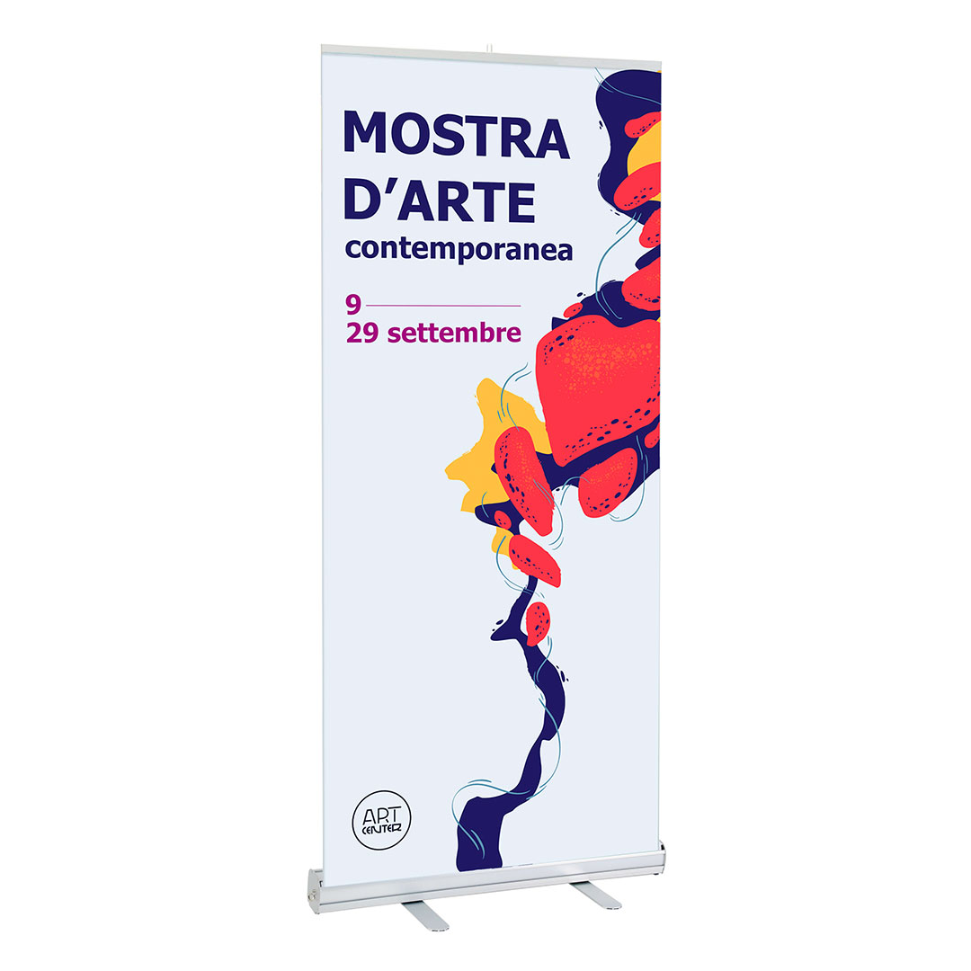 Roll up - Porta banner riavvolgibile 85x200 con borsa