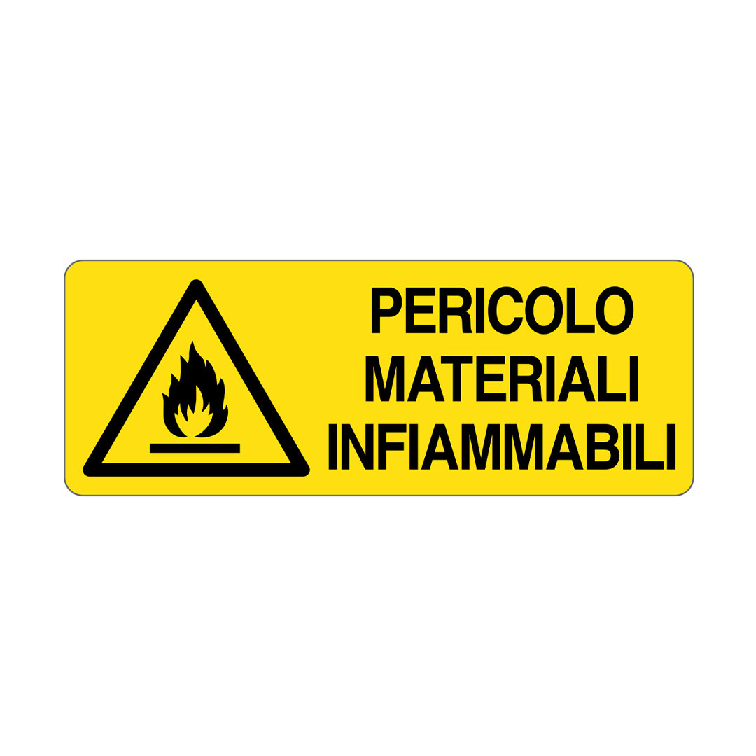 Cartello in alluminio "Pericolo materiali infiammabili"