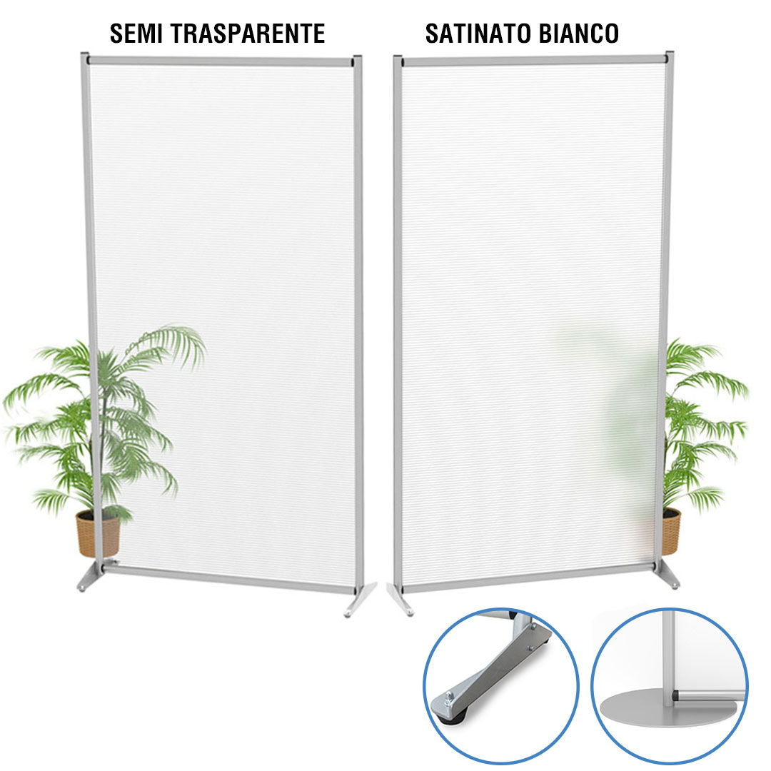 Pannello divisorio singolo in policarbonato alveolare