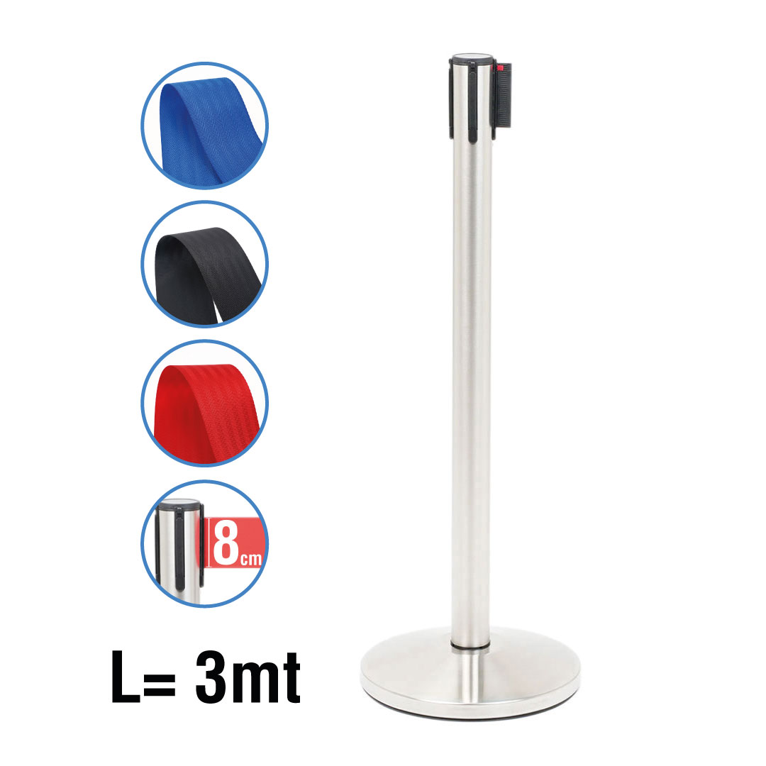 Colonnina Segnapercorso con nastro Alto 8 cm