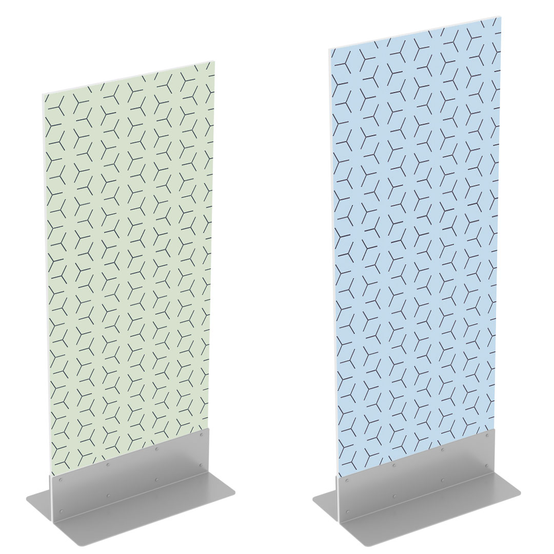 Totem linea SLIM-ECO con base a T 755 mm bifacciale