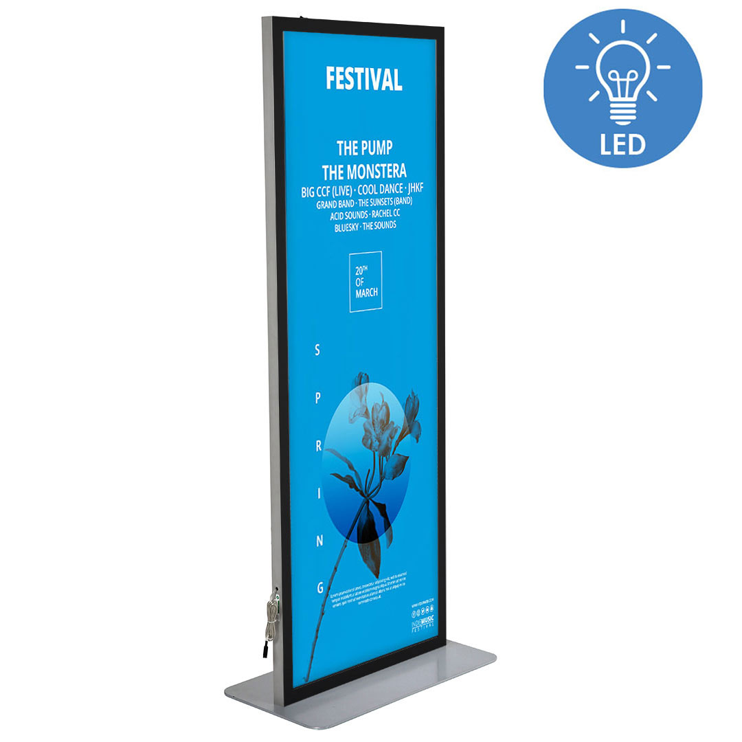 Totem Pubblicitario Luminoso con Cornice Nera Magnetica